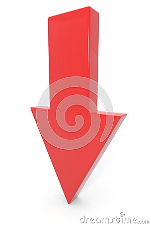 Red 3d Arrow Down. Royalty Free Stock Image - Image: 23555666
