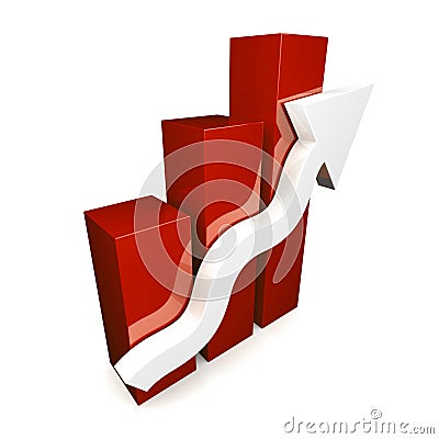 Red 3D Graph With White Arrow Royalty-Free Stock Photography ...