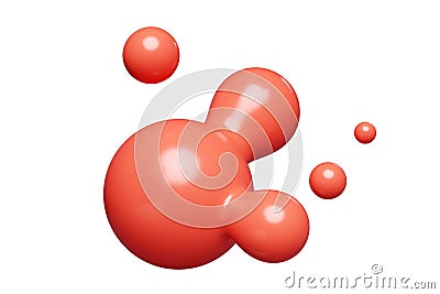 Red Abstract Liquid Metaball Shape. 3d Render Illustration ...