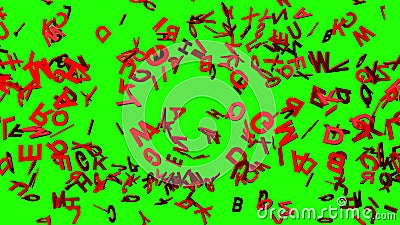 Red Alphabets on Green Chroma Key Stock Footage - Video of abstract ...