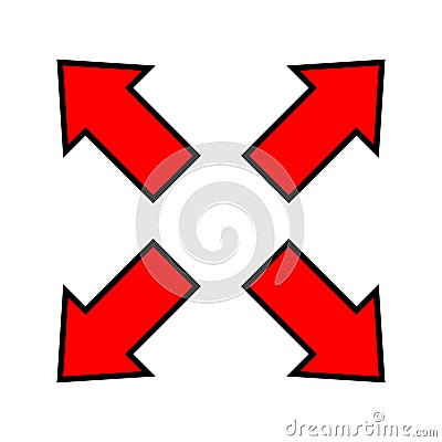 Red Arrow And Diagonal Arrow Sign For Map, Arrow Button For Graphic ...