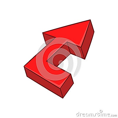 Red Arrow Icon In Cartoon Style Vector Illustration | CartoonDealer.com ...
