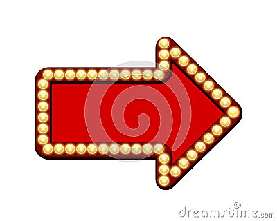 Red Arrow With Light Bulbs Royalty Free Stock Images - Image: 32596519