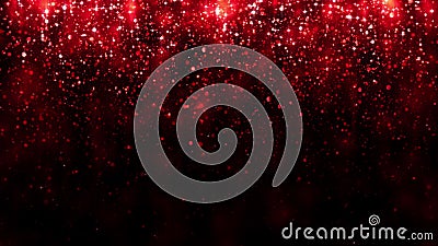 Red Background with Falling Glitter Particles. Beautiful Festive ...