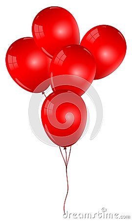 Red Balloons Bunch Stock Image - Image: 28727401