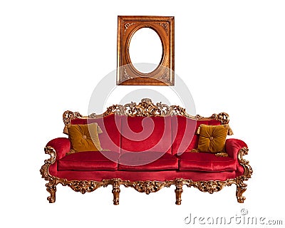 Red Baroque Sofa Stock Photos - Image: 16991093