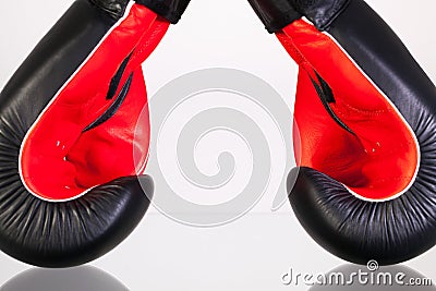 Red And Black Boxing Gloves On A Glass Table Royalty-Free Stock Image ...