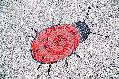 Ladybug Drawing On The Road Royalty-Free Stock Photography ...