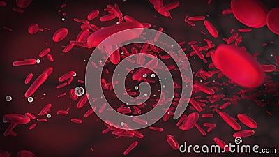 Red Blood Cells in Plasma Move Slowly Randomly. White Leukocytes and ...