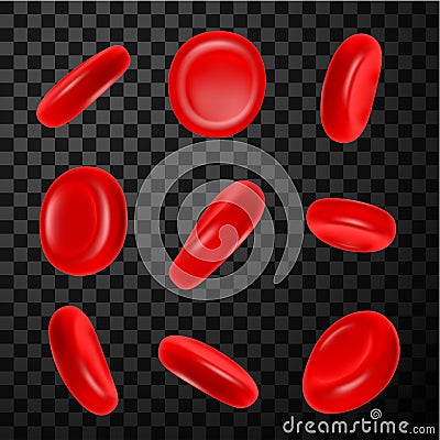Red Blood Cells Realistic Vector Illustrations Set | CartoonDealer.com ...