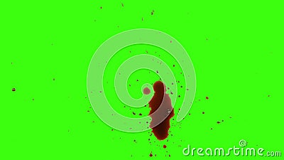 Red Blood Splatter Splash Isolated Green Screen Stock Video - Video of ...