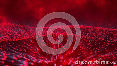 Red Bokeh Particle Isolated on Red Background. Particle with Depth of Field and Bokeh in Cyber ...