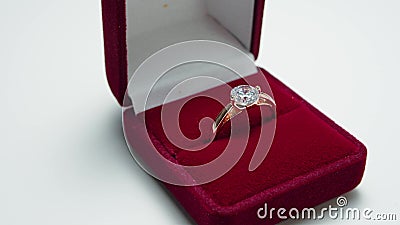 Red box with diamond ring stock footage. Video of wedding - 243138962