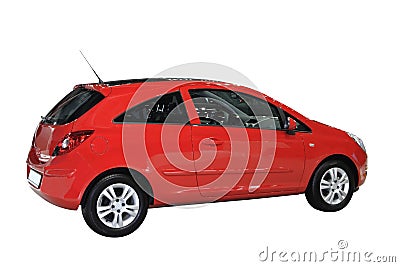 Red compact hatchback stock photo. Image of cute, transport - 7655190