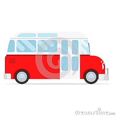 Red Cartoon Bus Vector Illustration | CartoonDealer.com #86274706
