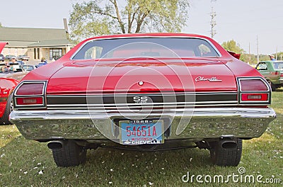 Red Chevy Chevelle SS Rear View Editorial Image - Image: 26958075