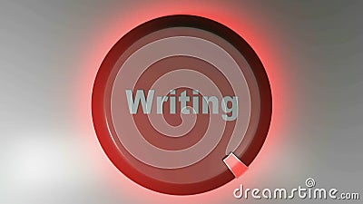 Writing Red Circle Sign with Rotating Cursor - 3D Rendering Video Clip ...