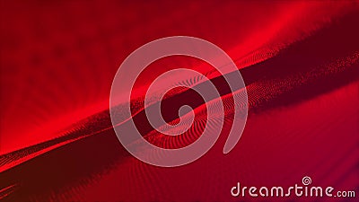 Red Color Abstract Wave Background. Big Dot and Line Wave Background ...