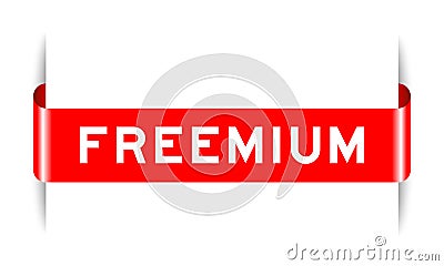 Red Inserted Label Banner With Word Freemium On White Background ...