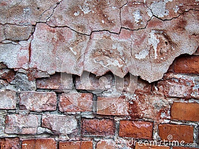 Red Crumbling Wall Decay Stock Images - Image: 2691474