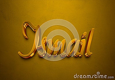 Golden 3D Editable Text Effect Of Arabic Name Ismail Royalty-Free Stock ...