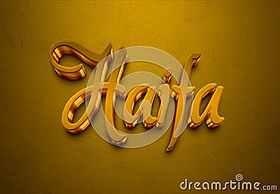 Golden 3D Editable Text Effect Of Arabic Name Haifa Royalty-Free Stock ...