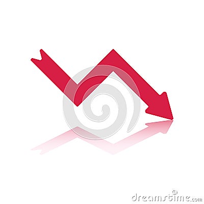 Red Decline Arrow Vector Illustration | CartoonDealer.com #6635042