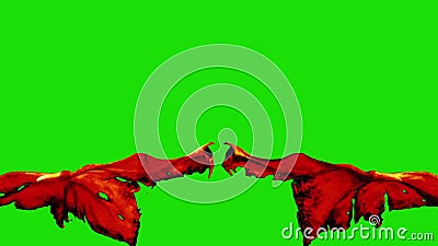 Red Demon Devil Wings Green Screen Front 3D Renderings Animations Stock ...