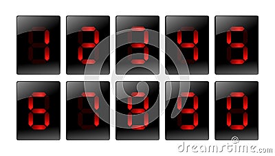 Red Digital Number Icons Stock Photos - Image: 4176933