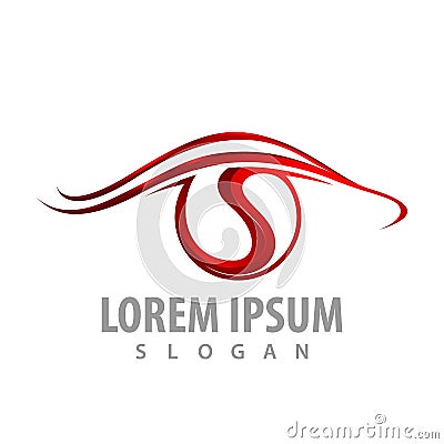 Red Eye Vision With S Letter Concept Design. Symbol Graphic Template ...