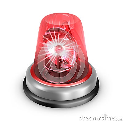 Red Flasher Icon. Isolated On White Royalty Free Stock Image - Image ...