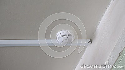 Red Flashing Light on the Sensor of the Fire Safety System in the Room ...