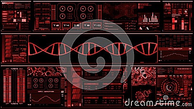 Red Futuristic Interface/Digital Screen/HUD Stock Footage - Video of ...