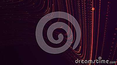 Red Futuristic Neon Stream. Digital Data Stream. Creative High-tech ...