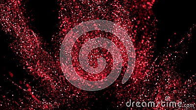 Red Glitter Sparkle Particle Explosion Background Slow Motion Alpha ...