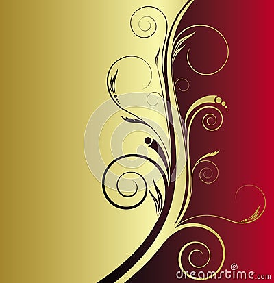 Red And Gold Floral Background Royalty Free Stock Photo - Image: 8867935