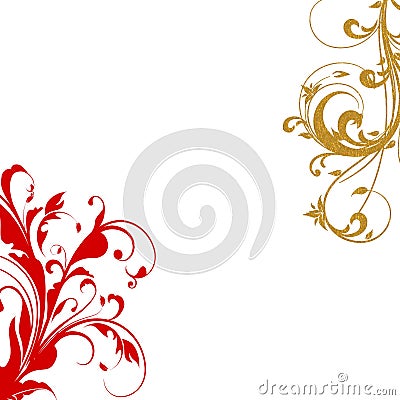 Red Gold Flourish Swirls Royalty Free Stock Images - Image: 23684939
