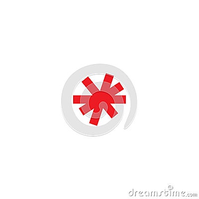 Red Hand Drawn Asterisk Footnote Icon. Flat Icon Of Lopsided Footnote ...