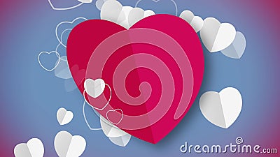 Red Heart Shape Card Animation with Heart Particles Flow Stock Video ...