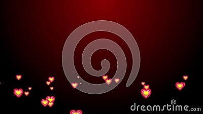 Red Heart Shaped Icon Particles Bouncing Against the Ground Red Black ...