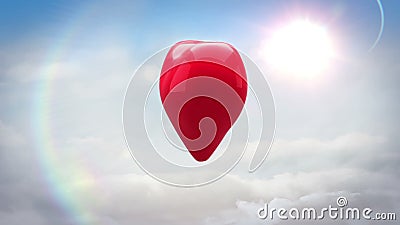Red Heart Turning and Exploding Over Blue Sky Stock Footage - Video of ...