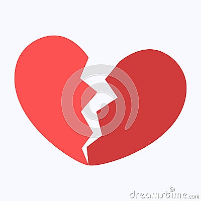 Red Heartbreak Or Broken Heart Vector Illustration | CartoonDealer.com ...