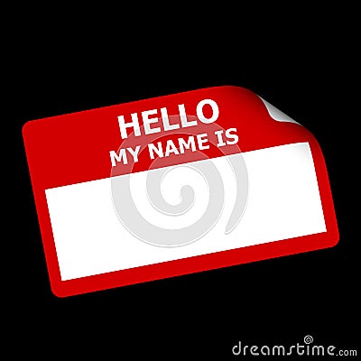 Red Hello My Name Is Sticker Stock Illustration - Image: 42036608