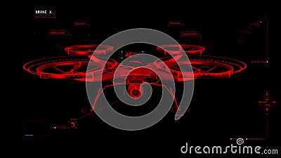 Drone User Interface HUD Overlay Loop Animation with Tracking ...