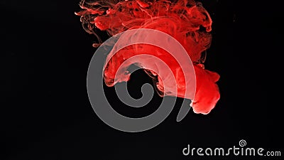 Red Ink Splash on Black Background Stock Video - Video of drip ...
