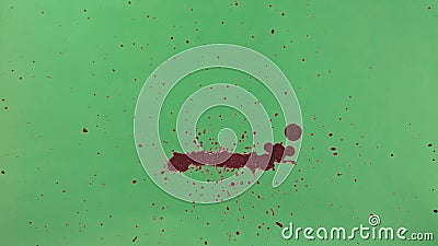 Red Ink Splatter Over Green Screen Background Stock Footage - Video of ...