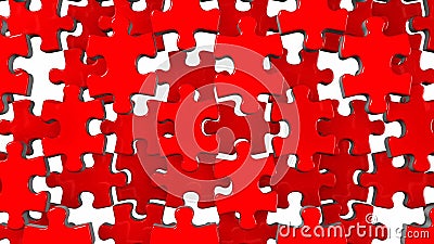 Red Jigsaw Puzzle on White Background Stock Video - Video of engage ...