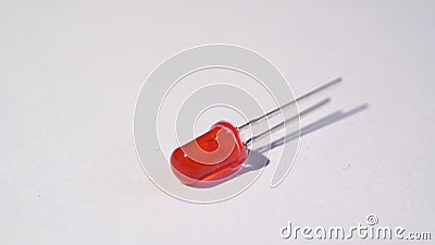 Red Led Electronic Component Isolated at White Background Stock Footage ...