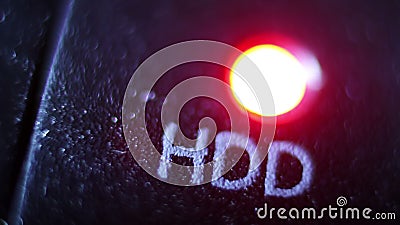 Red LED Status Lamp Blinking through Recording Data on Pc Hard Drive ...