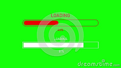 Red Loading Buffer Progress Bar. White Download Interface Stock Video ...